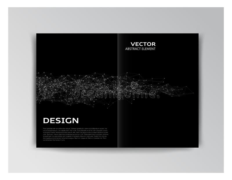 Black Template of Brochure with Abstract Elements Stock Vector ...