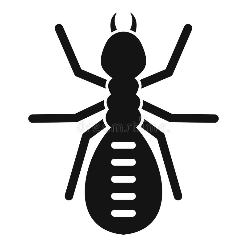 Black Termite Pest Control Logo Icon Showing an Insect Exterminator ...