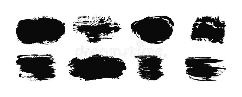 Black Text Boxes from Ink Smear. Grunge Design Elements Stock Vector ...