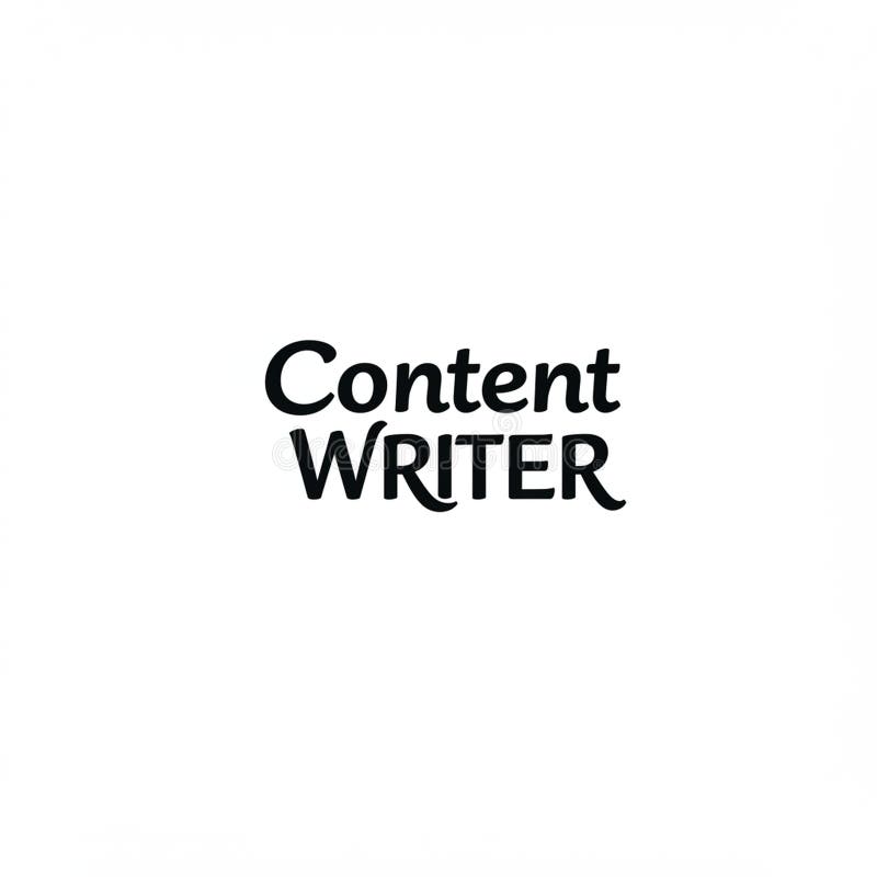Black Text "Content Writer" in a Minimalistic, Bold Font on a White ...