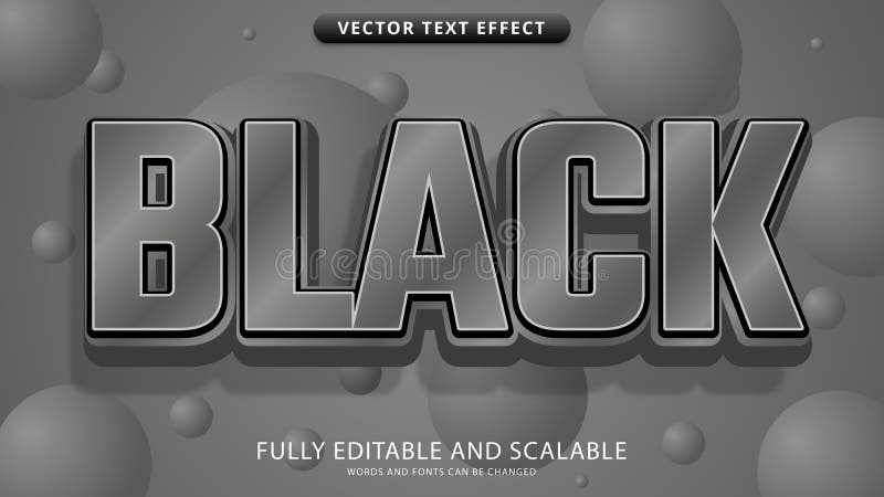 Black Text Effect Editable Eps File Stock Vector - Illustration of ...