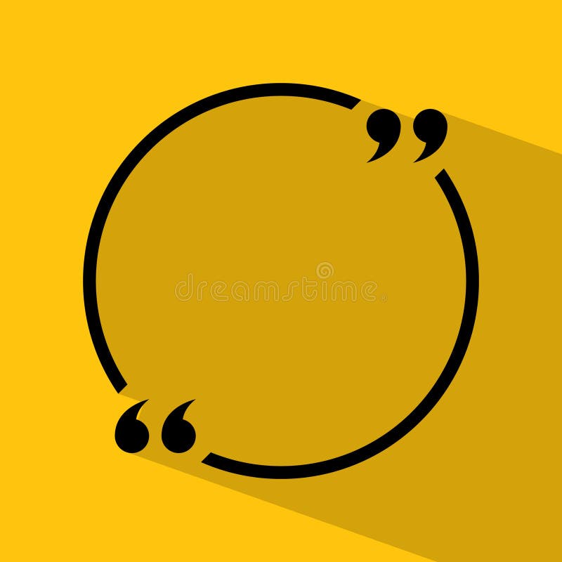 Black Text Quote Icon Sign. Blank Circle Frame Stock Vector ...