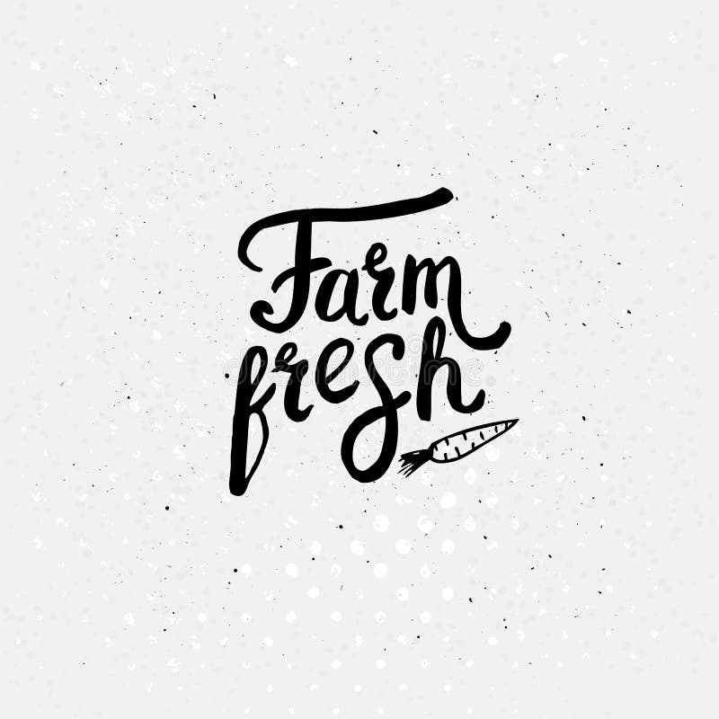 Black Text Style for Farm Fresh Concept Stock Vector - Illustration of ...