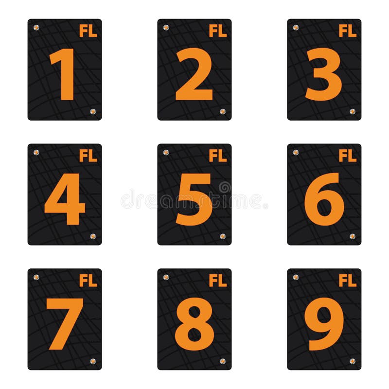 Black Texture Sign with Orange Numbers for Residential Use. Stock ...