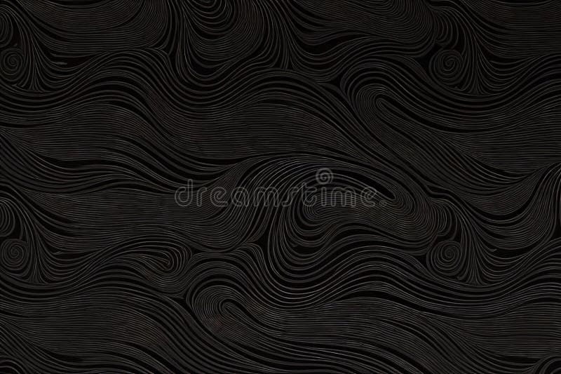 Black Textured Pattern Background with Smooth, Curvy Wave-like Sense of ...