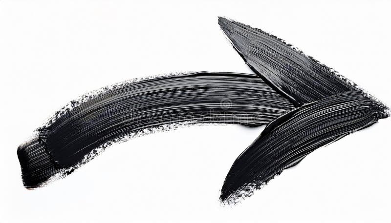 Black Textured Brush Stroke Arrow Pointing Right on White Background ...