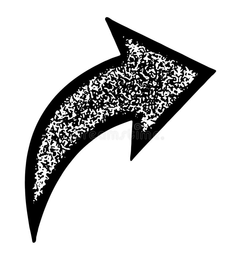 Black Textured Curved Arrow Illustration Stock Vector - Illustration of ...