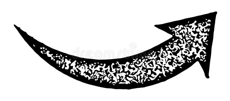 Black Textured Curved Arrow Illustration Stock Vector - Illustration of ...