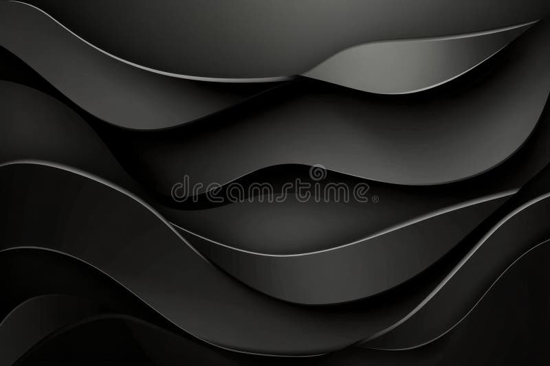 Black Textured Curves Create a Dynamic Wave Pattern on a Dark Surface ...