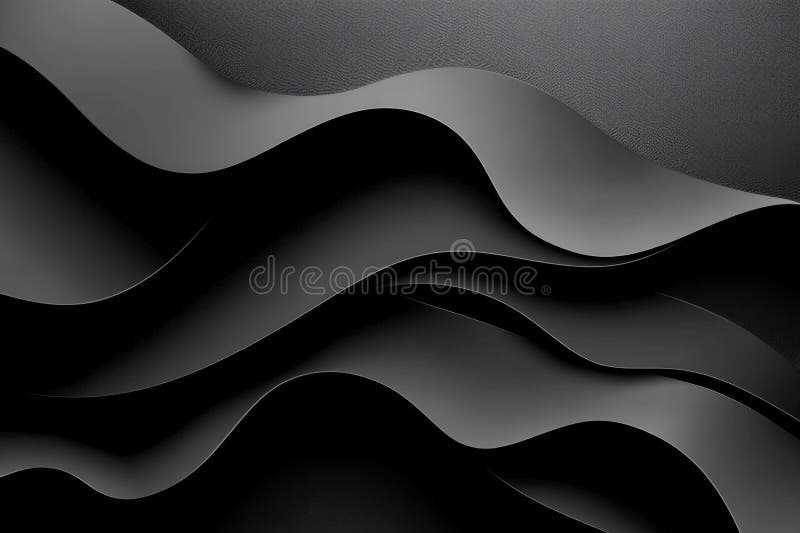 Black Textured Curves Create a Dynamic Wave Pattern on a Dark Surface ...