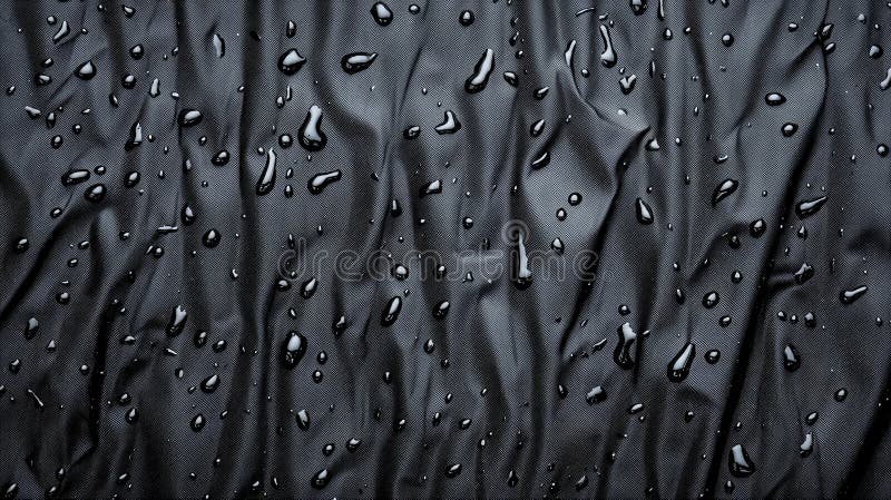 Black Textured Fabric with Water Droplets on Surface Stock Illustration ...