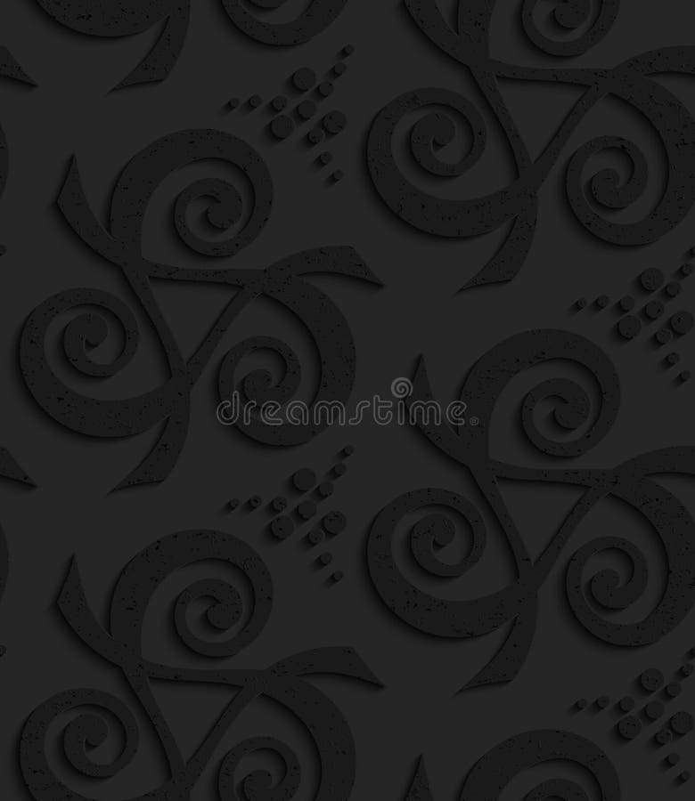 Black Textured Plastic Spirals Forming Triangles with Dots Stock Vector ...