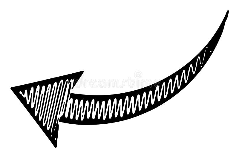 Black Textured Wavy Arrow Illustration Stock Vector - Illustration of ...