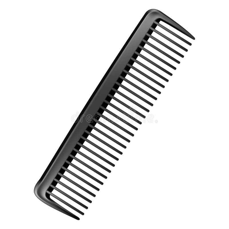 Black Thin Comb for Hair Isolated Stock Illustration - Illustration of ...