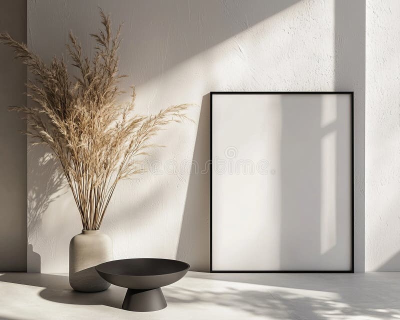 Black Thin Frame Mock-up. Simple Black Slim Frame Mock-up Illustration ...