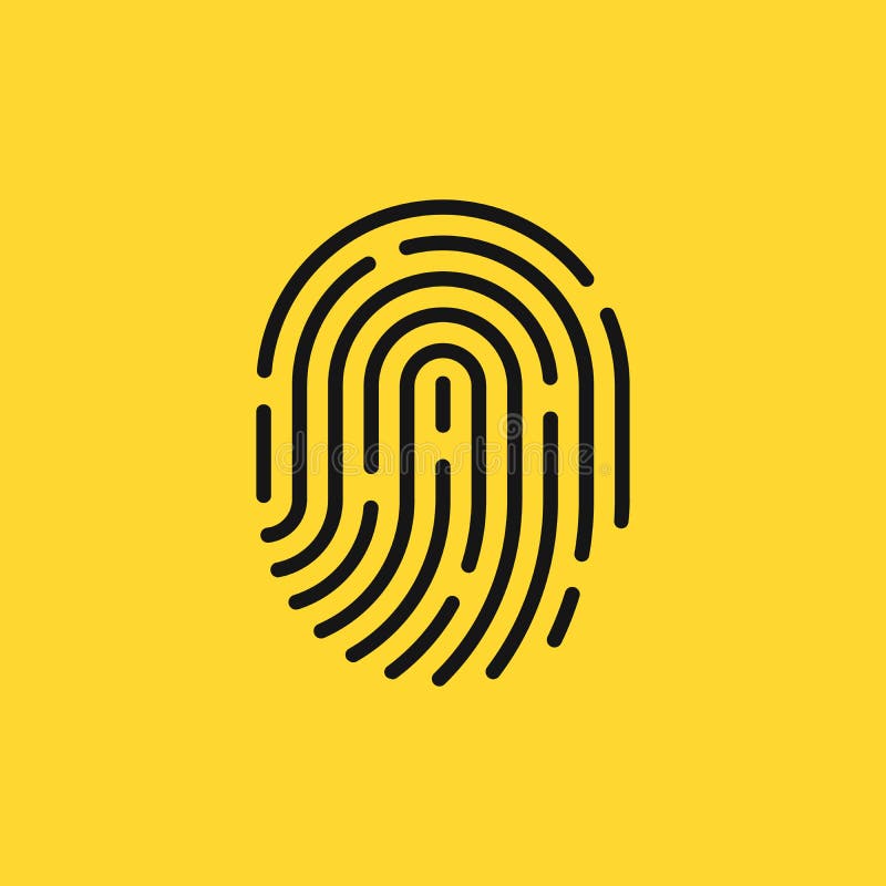 Fingerprint Simple Black Icon, Authentication Symbol, Line Style Vector ... Fingerprint Simple Black Icon, Authentication Symbol, Line Style Vector ...