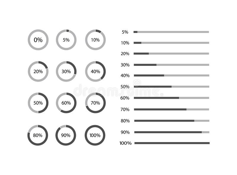 100 Number Circle Percentage Pie Chart Diagrams Infographic Stock ...