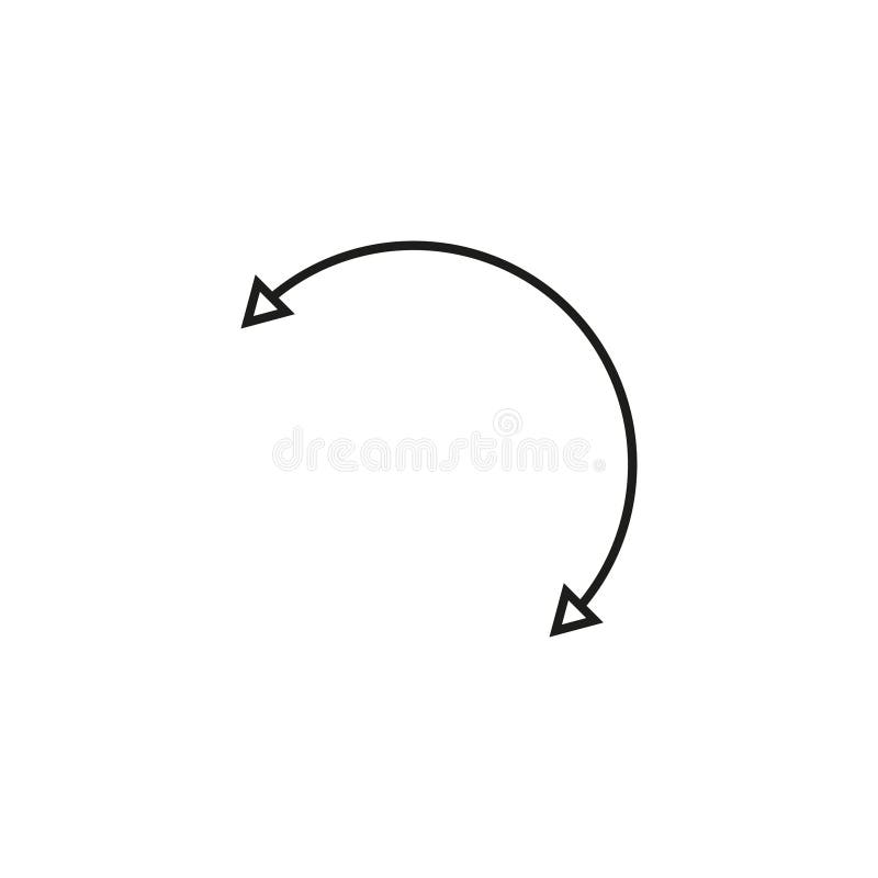 Dual Double Ended Semi Circle Arrow. Semicircular Curved Thin Long Two ...