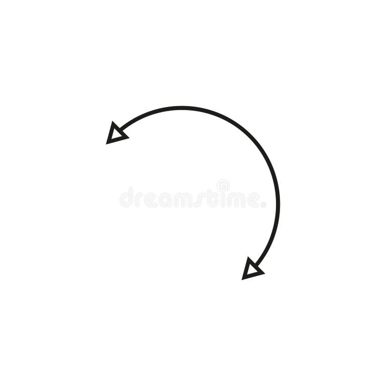 Dual Double Ended Semi Circle Arrow. Semicircular Curved Thin Long Two ...