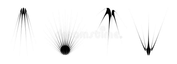 Black Thin Spiky Element Set. Abstract Sharp Thorn Shapes and Angular ...