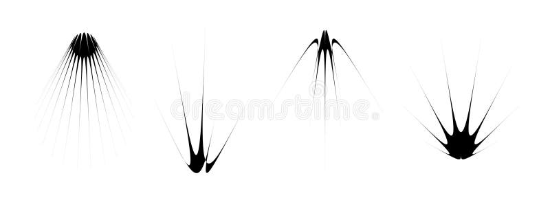 Black Thin Spiky Thorn Element Set. Abstract Sharp Shapes and Angular ...