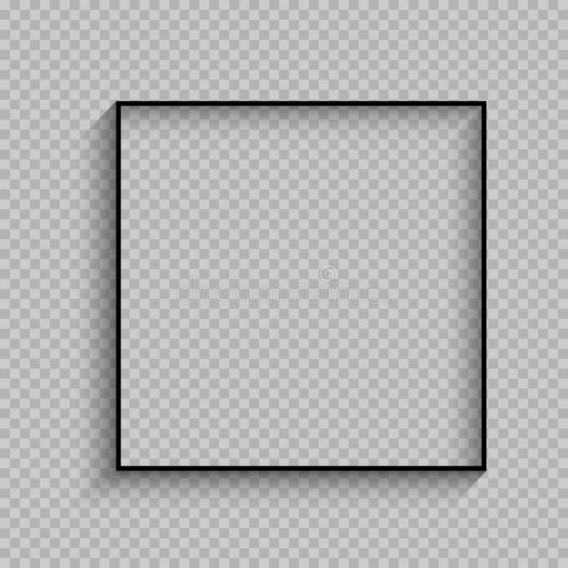 Black Thin Square Frame with Shadow Stock Vector - Illustration of ...
