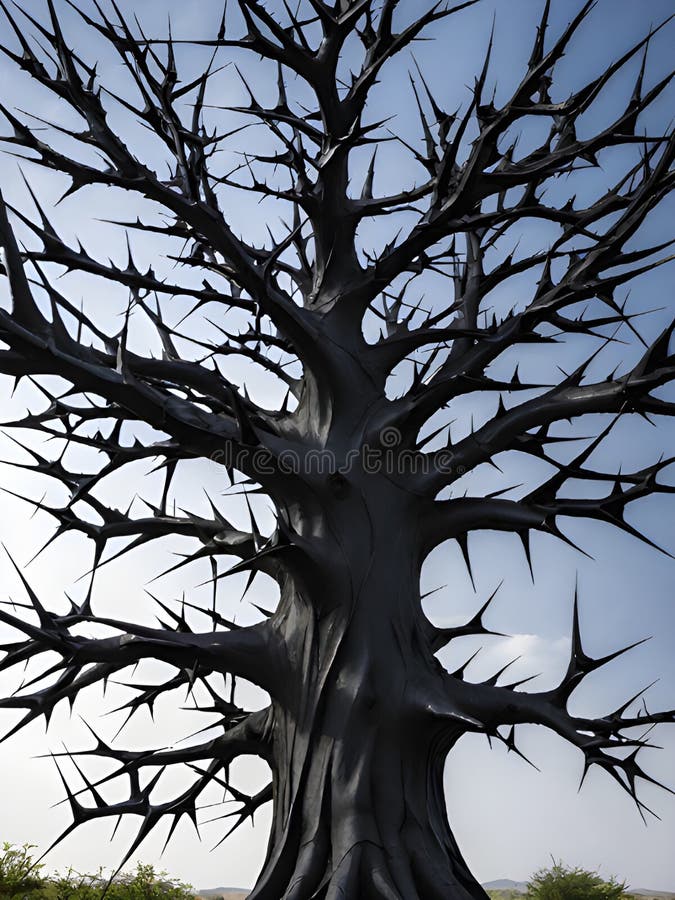 Black thorns of a tree stock illustration. Illustration of outdoors ...