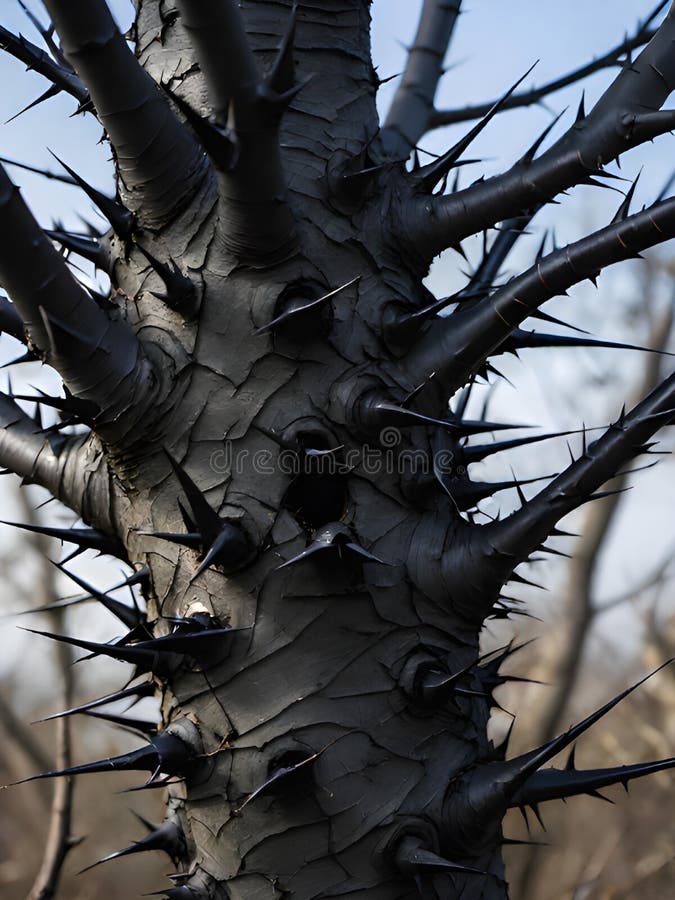 Black thorns of a tree stock illustration. Illustration of black ...