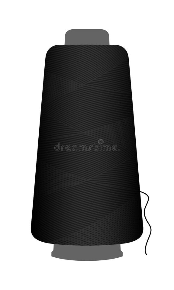 Black Thread Spool Royalty Isolated Template on White Background ...