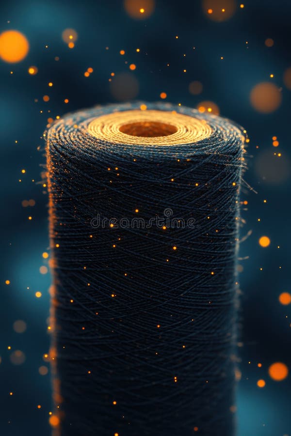 Black Thread Spool Surrounded by Mist in a Dark Setting Creating a ...