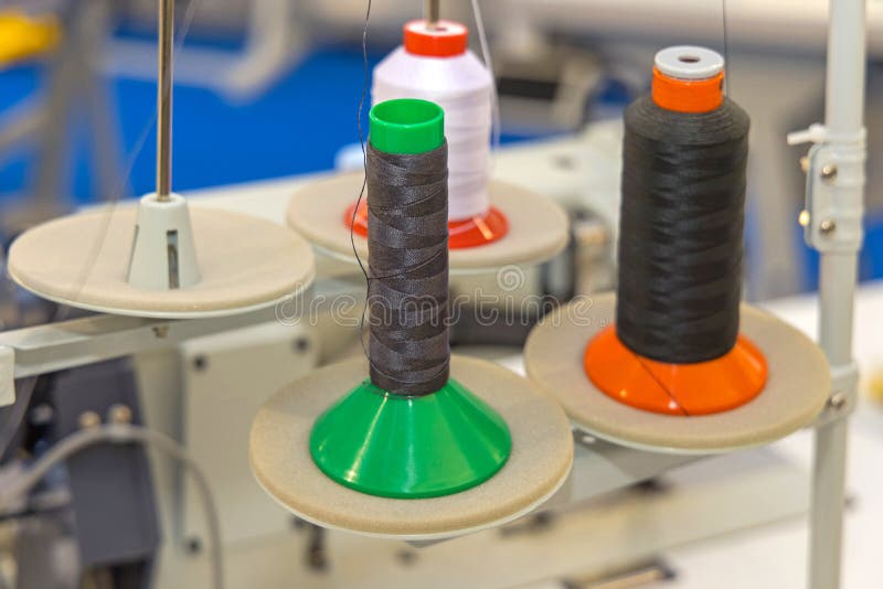 Black Thread Spools stock image. Image of clothing, dark - 267916943