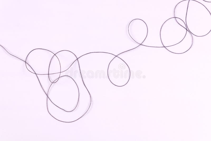 Black Thread on a White Background in an Abstract Pattern Stock Image ...