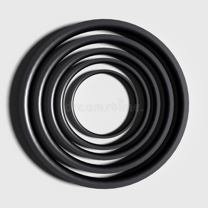 Black Three-dimensional Circles on White Background Stock Illustration ...