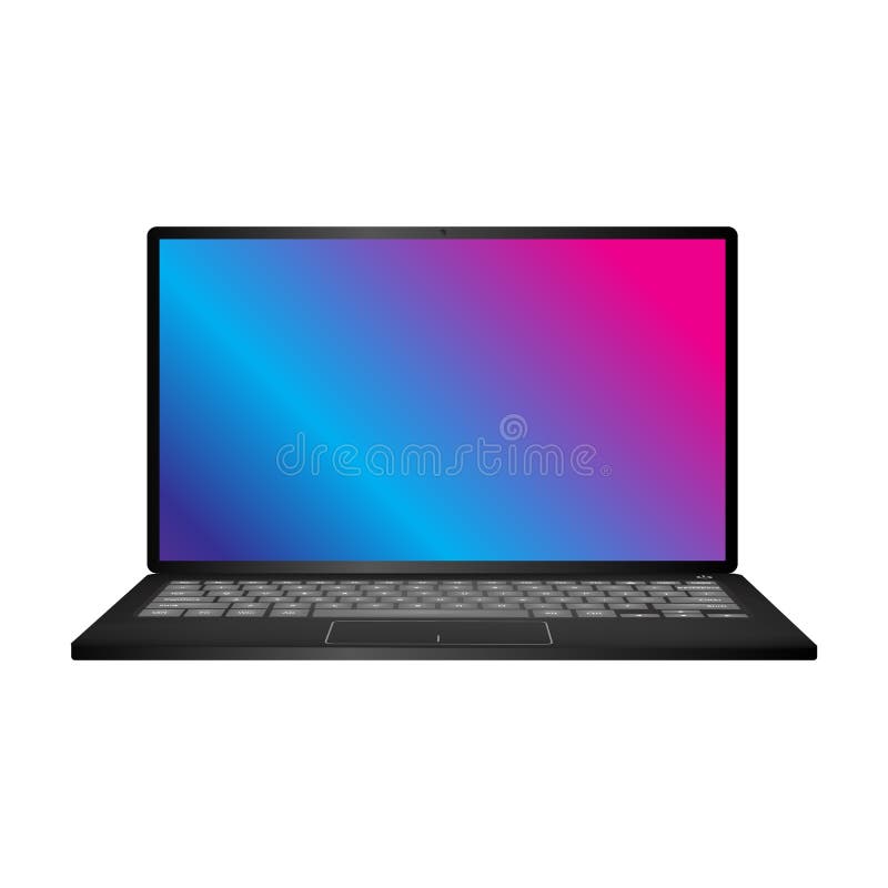 Laptop with shiny screen stock vector. Illustration of modern - 104899796