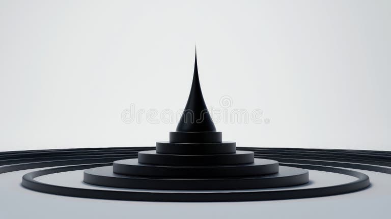 A Black, Three-dimensional Pyramid with a Pointed Top and a Series of ...