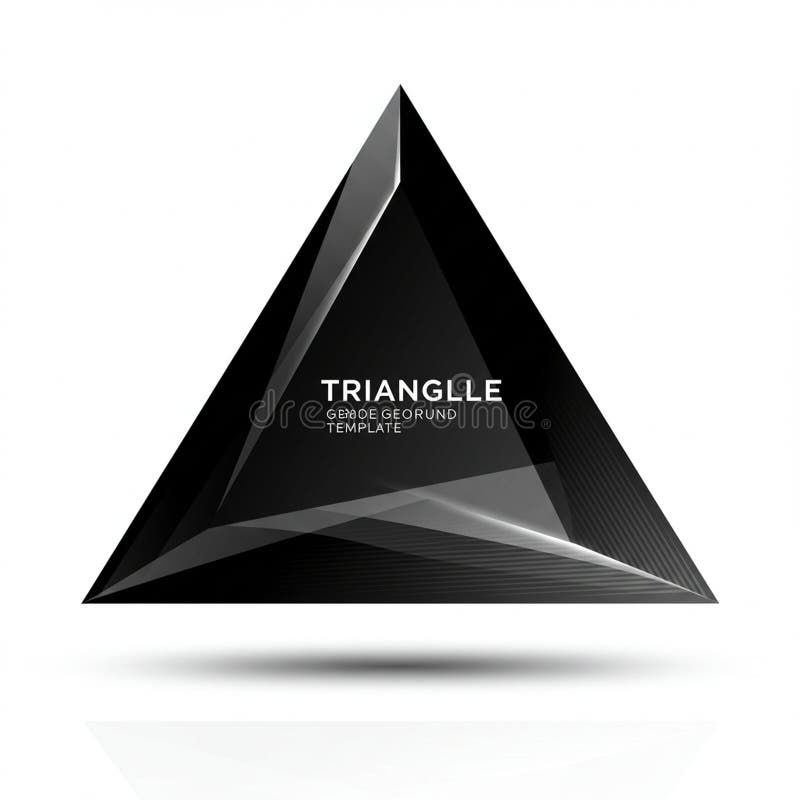 Black, Three-dimensional Triangular Prism with a Glossy Surface ...