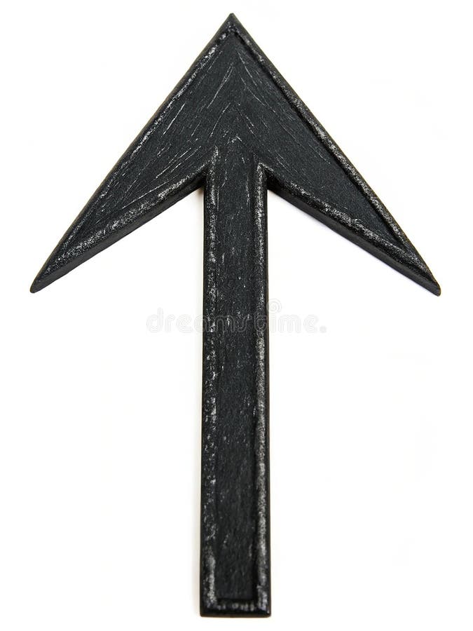 Black, Three-dimensional, Up-pointing Arrow Against a White Background ...
