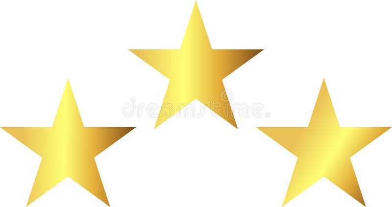 Black Three Golden Star Icon, Three Gold Star Sign, 3 Golden Star ...