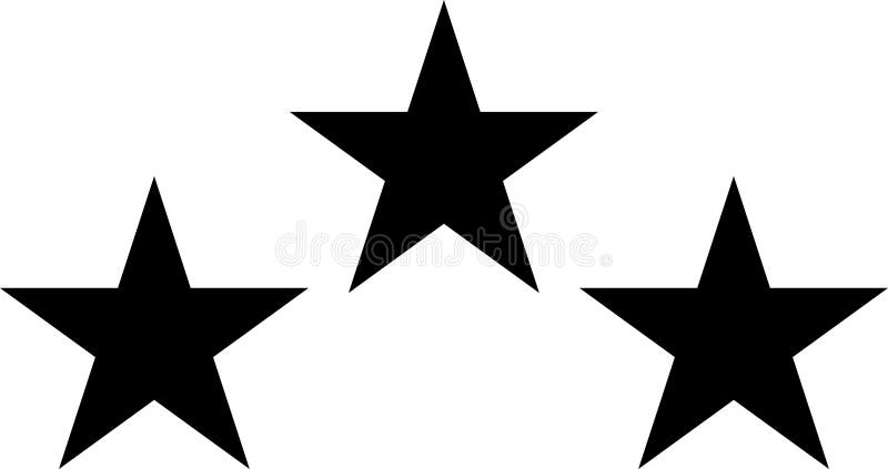 Black Three Star Icon, Three Star Sign, 3 Star, Three Star Awards Stock ...