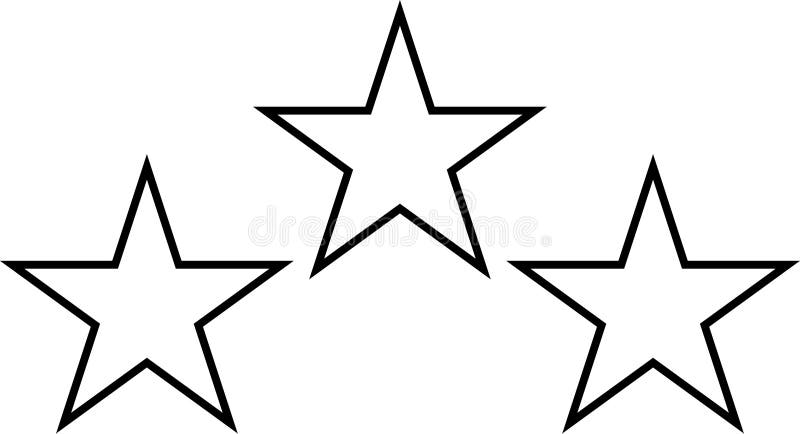 Black Three Star Outline Icon, Three Star Outline Sign, 3 Star, Three ...
