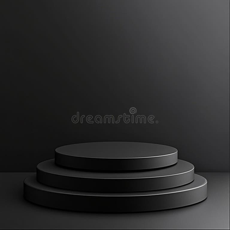 Black Three-tiered Podium for Elegant Presentations. Generative AI ...