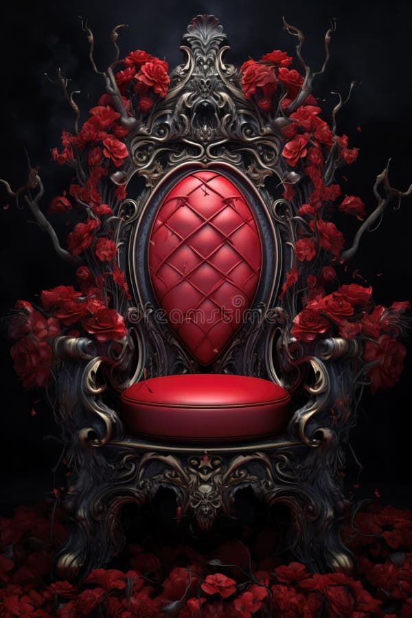 Black Throne. Decorated Empty Throne Hall. Stock Photo - Image of rich ...