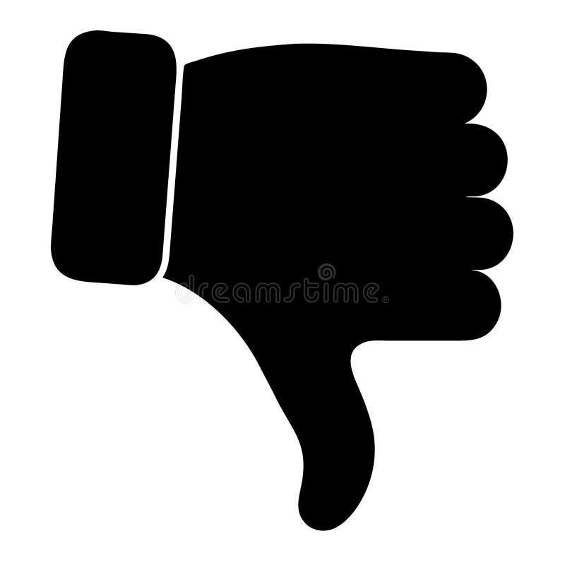Black Thumbs Down Negative Feedback Vector Symbol for Web and Print Use ...