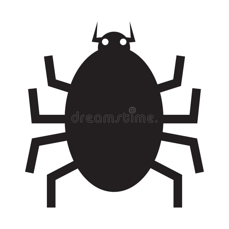 Black Tick or Bug Icon Vector Stock Illustration - Illustration of icon ...