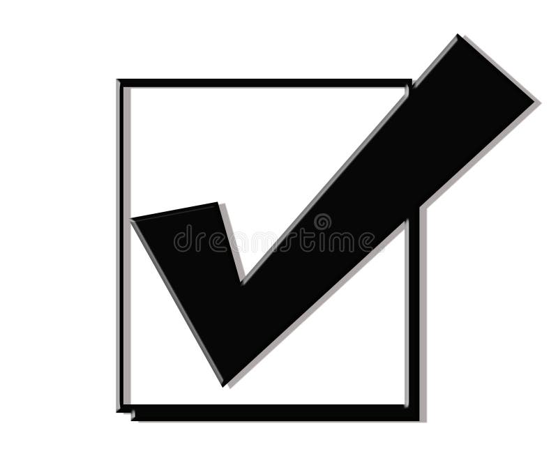 Black tick check mark stock illustration. Illustration of bevel - 6897319