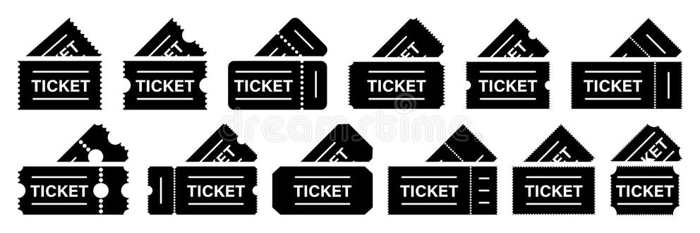 Black Ticket Coupon Template Collection. Set of Black Ticket Coupon ...