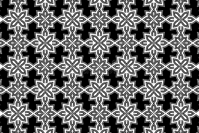 Unique Black Floral Pattern Design, Geometric Pattern Stock Vector ...