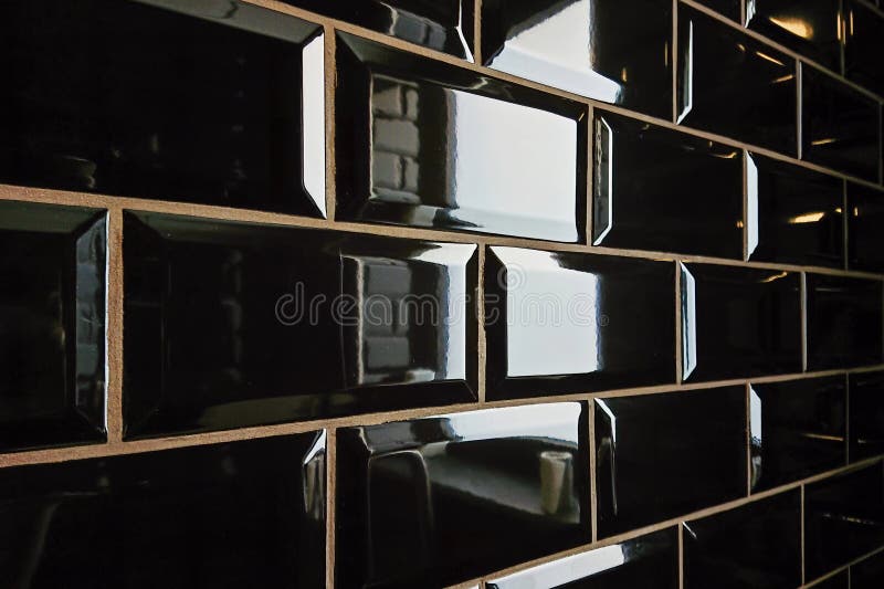 Black Tile Highlights Modern Interior Concept Stock Photo - Image of ...