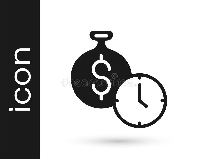 Black Time Management Icon Isolated on White Background. Clock Sign ...