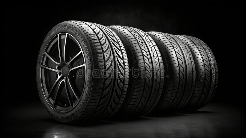 Black Tire Composition Three Performance Tires, Automotive, Wheels ...